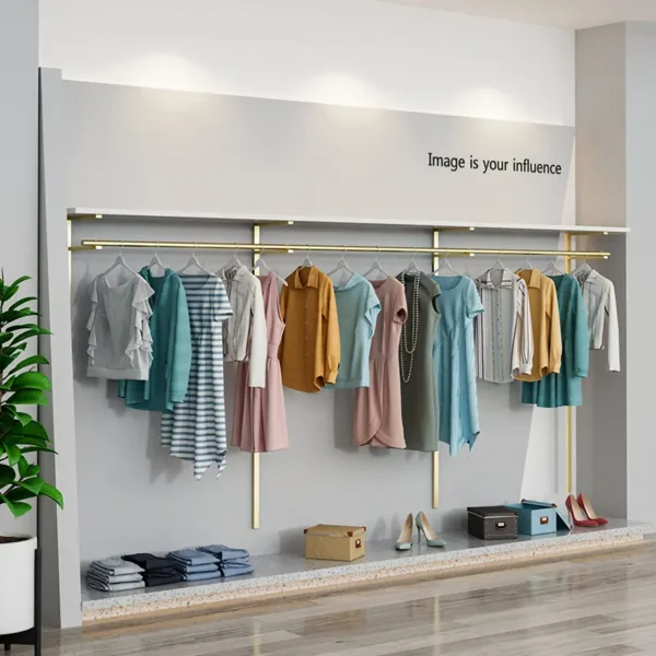 Store Fitting Mastery: Stainless Steel Wall Mounted Clothes Rack for ...